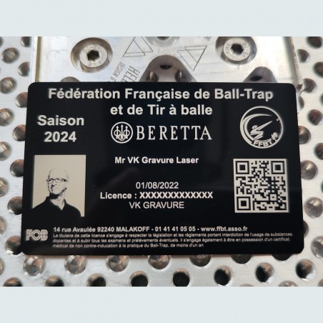 Carte Licence FFBT Ball-Trap Aluminium